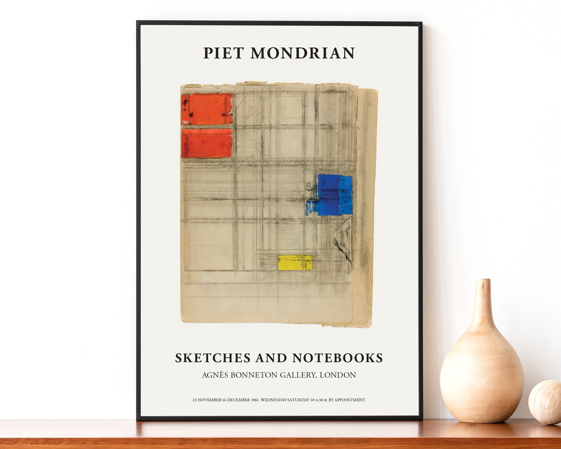 Piet Mondrian Exhibition Poster Abstract Art Minimalist Print Modern ...