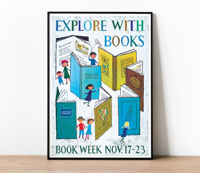 National Book Week Poster, Ideal Gift for Book Lover or Avid Reader ...