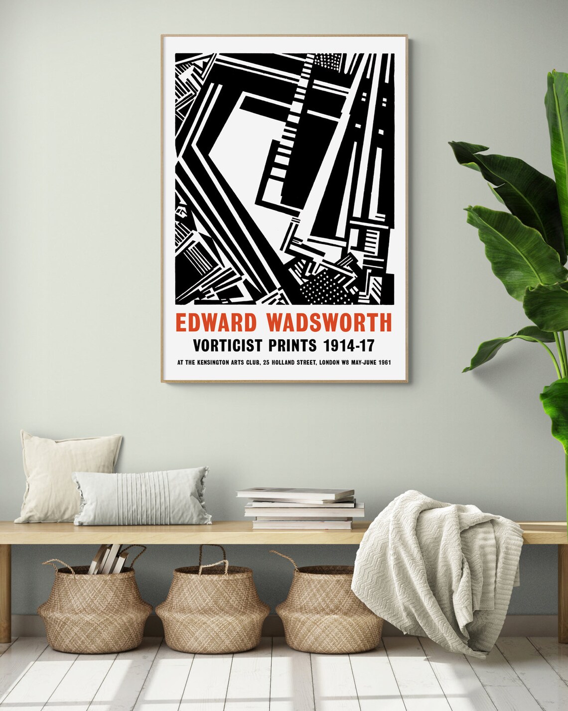 Edward Wadsworth Exhibition Poster, Vorticist Print, Black and White ...