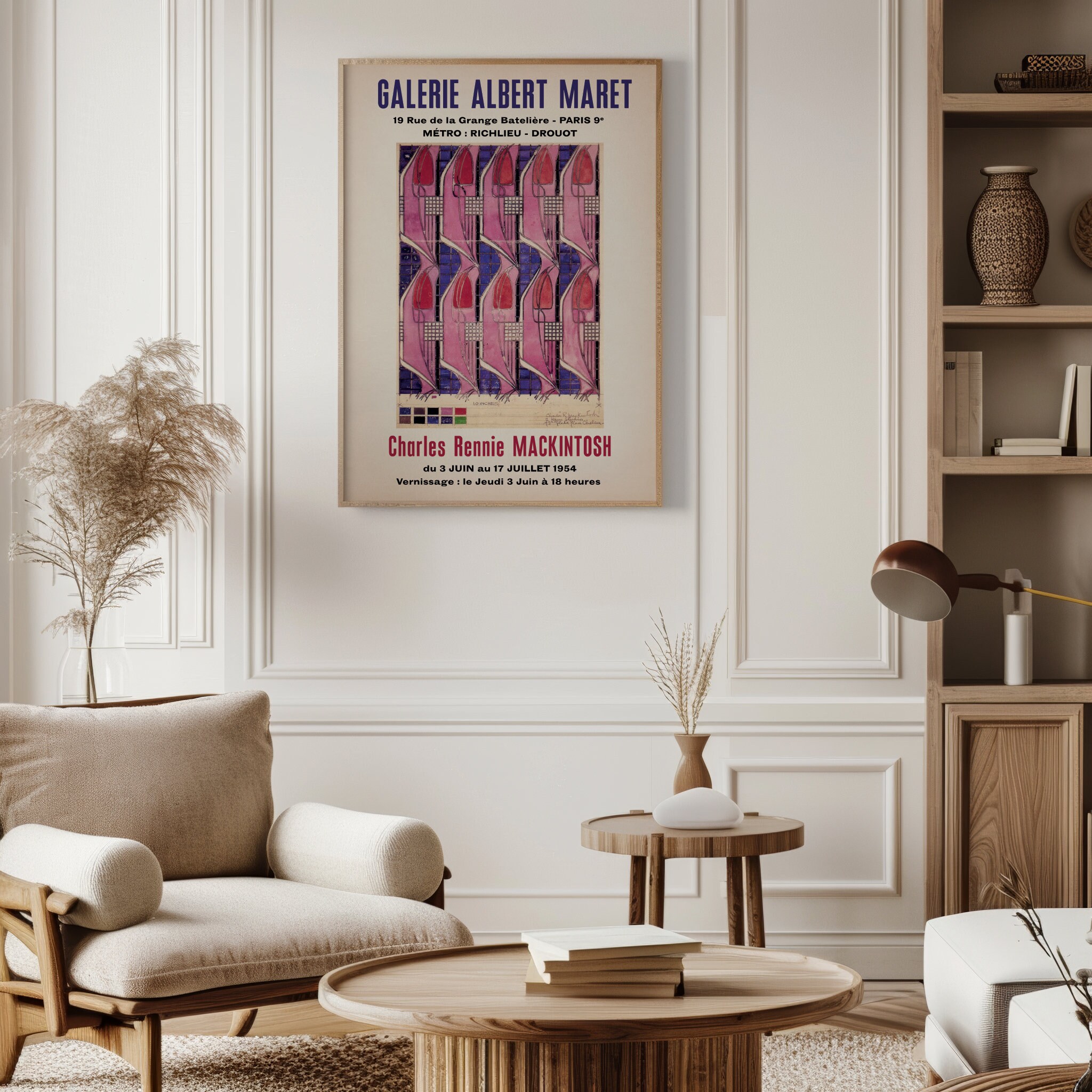 Charles Rennie Mackintosh Print, Tulip and Lattice Exhibition Poster ...