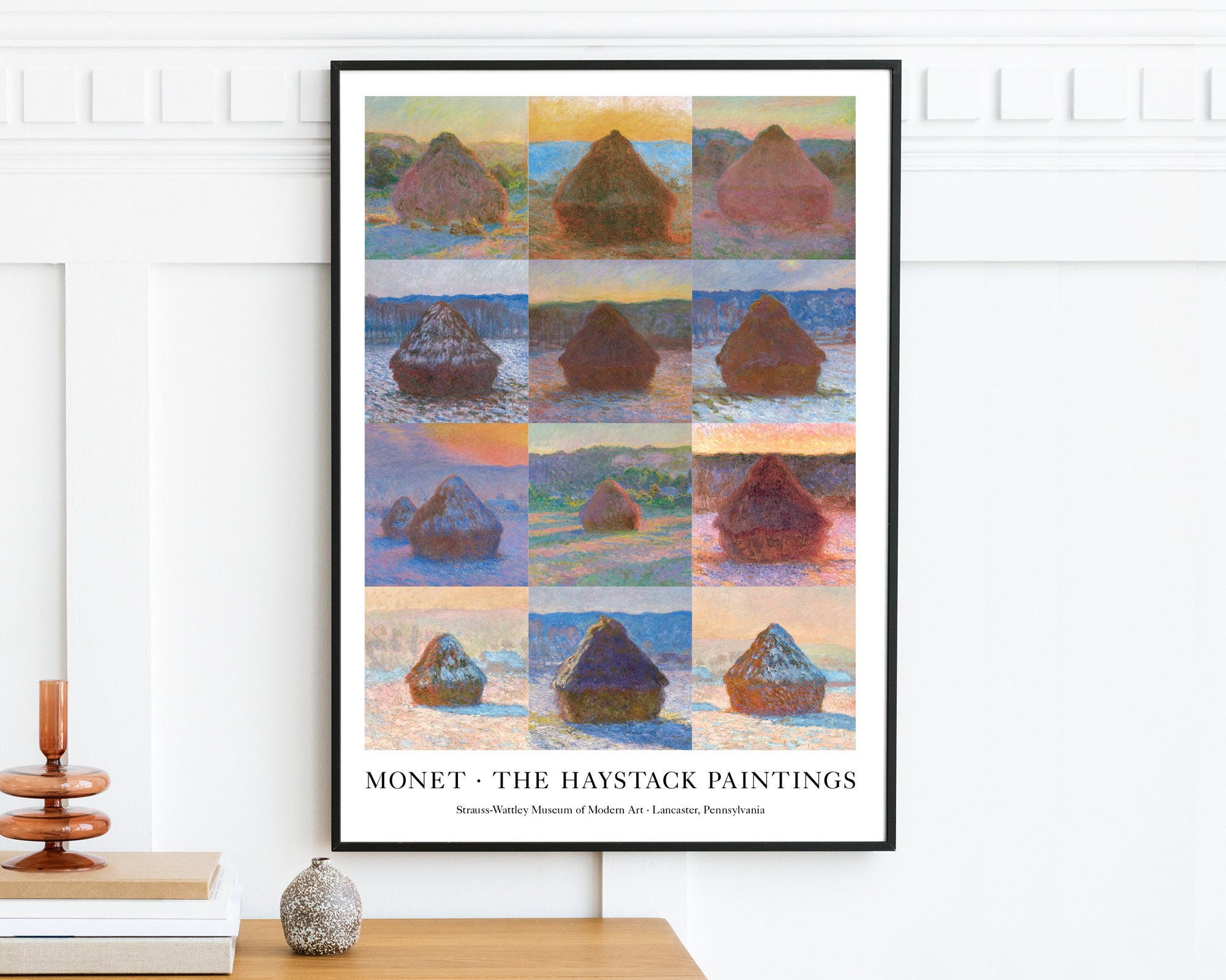 Claude Monet Haystacks Exhibition Poster - Museum Quality Print ...