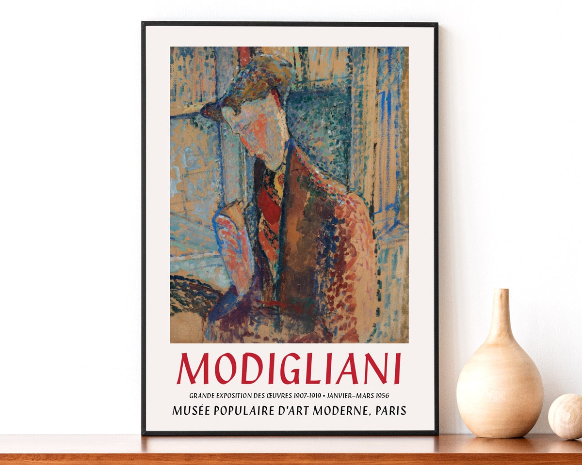 Modigliani Exhibition Poster, Amedeo Modigliani Art Print, Vintage ...