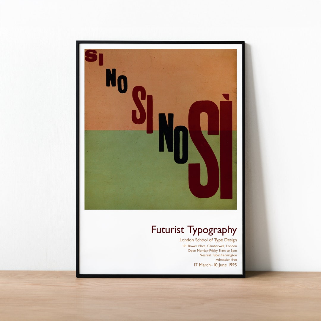 Futurist Typography Exhibition Poster, Filippo Marinetti Typographical ...