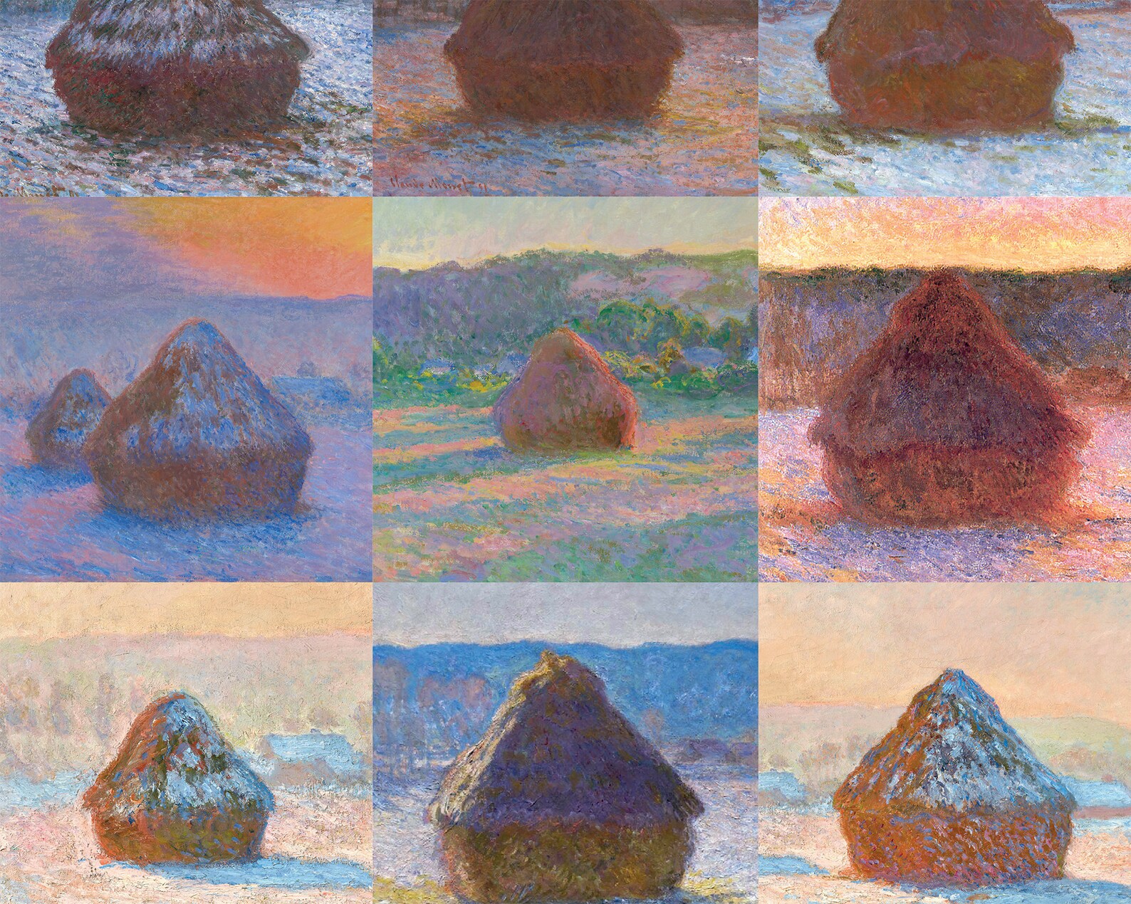 Claude Monet Haystacks Exhibition Poster - Museum Quality Print ...