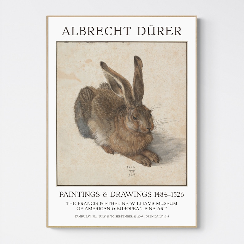 Albrecht Durer Poster, Durer Art Poster, Durer Young Hare, Durer Print ...