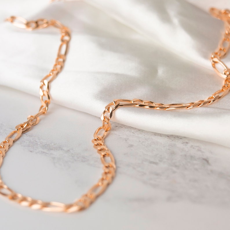 The Figaro Chain in Rose Gold - Etsy