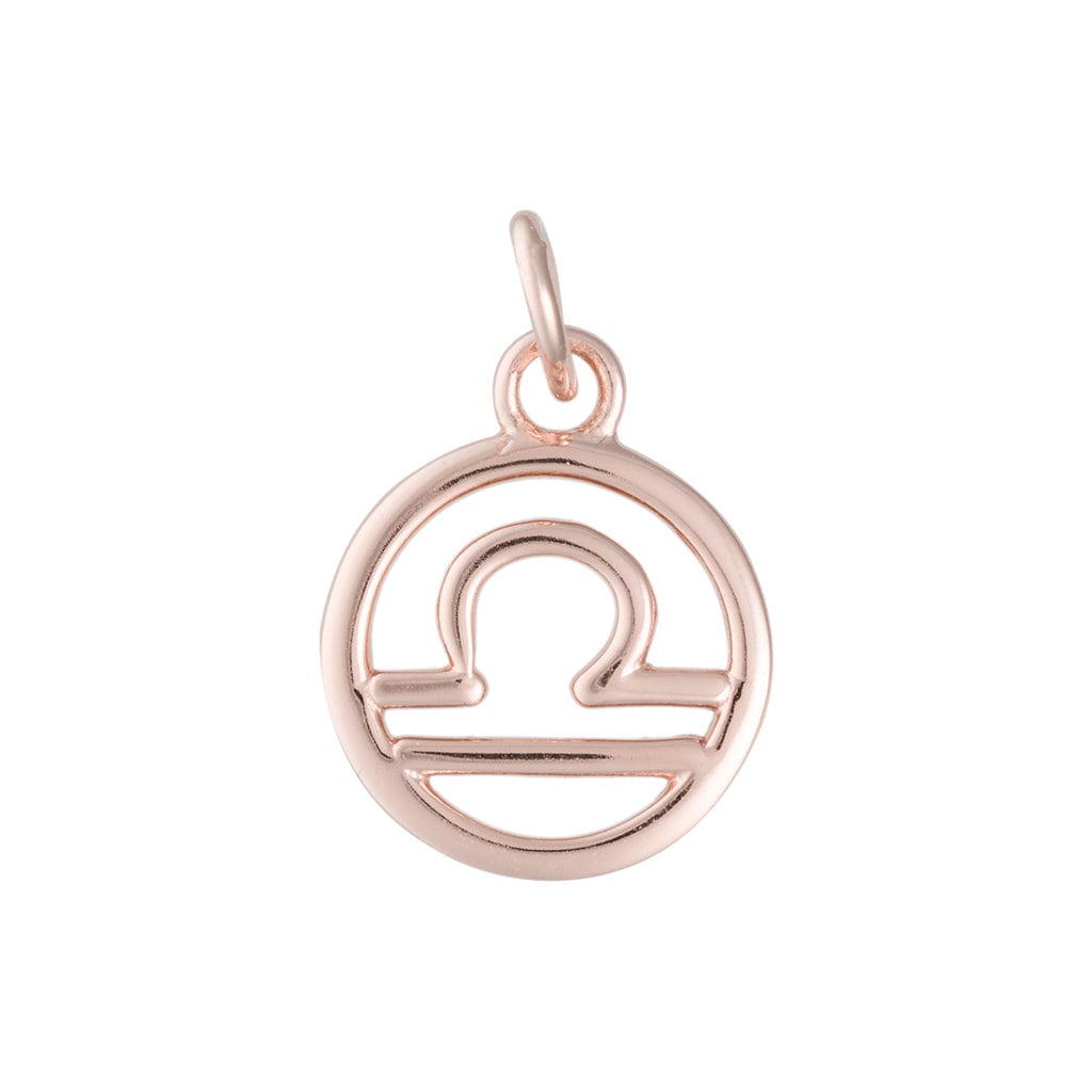 Libra Zodiac Charm In Rose Gold | Etsy