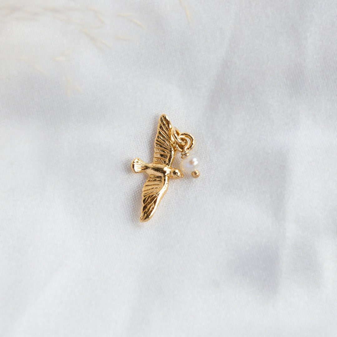 Flight Charm in Yellow Gold - Etsy UK