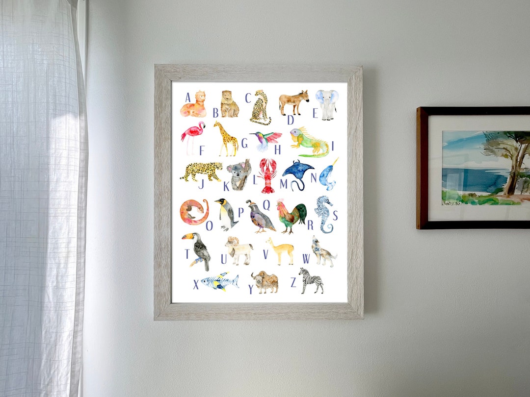 Animal Alphabet Watercolor Print, Fine Wall Art for Nursery, Animal ABC ...