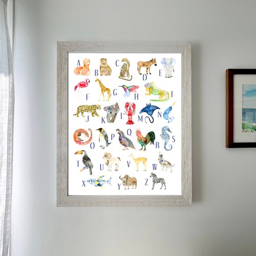 Animal Alphabet Poster ABC Print Safari Nursery Decor - Etsy