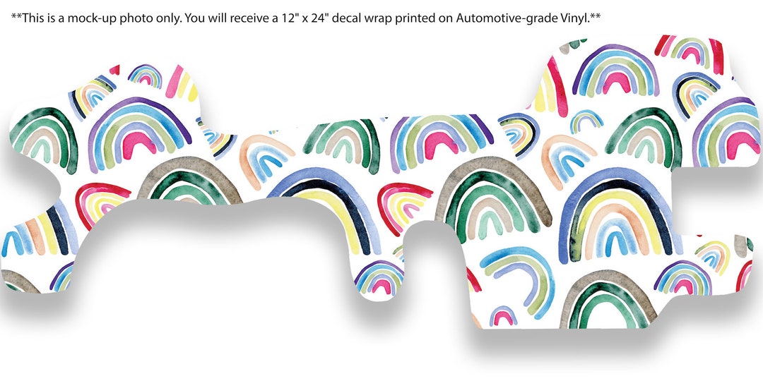 Rainbow Theme Cranial Band Decal, Baby Doc Band Wrap Sticker for ...