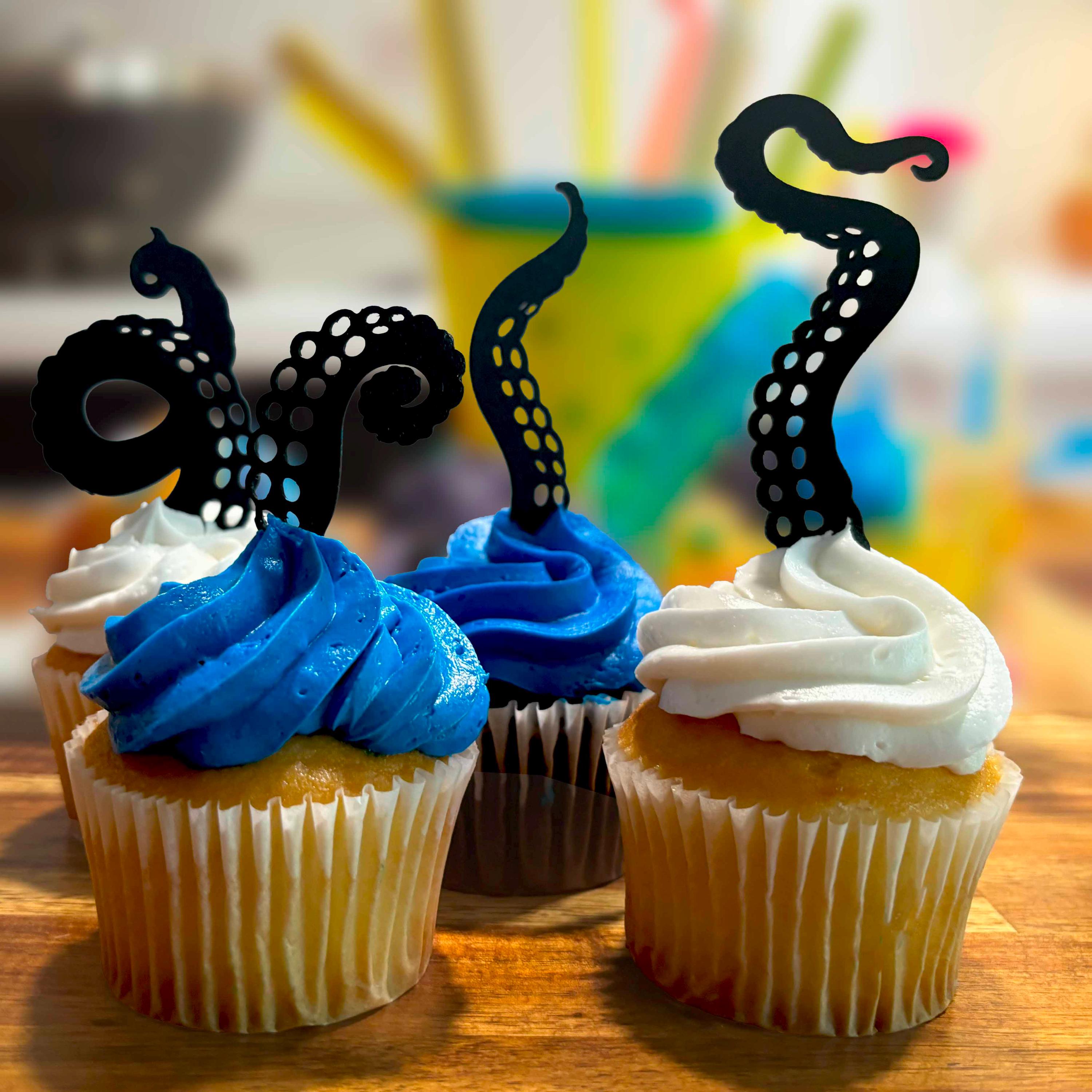 Octopus Tentacle Cupcake Toppers: Ocean Party Decor - Set of 12 - Etsy