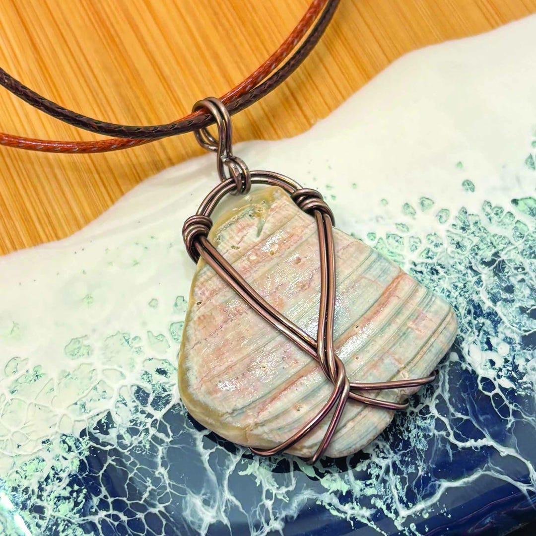 Echoes of the Sea Wire-wrapped Shell Pendant - Cursed Tides Ocean ...