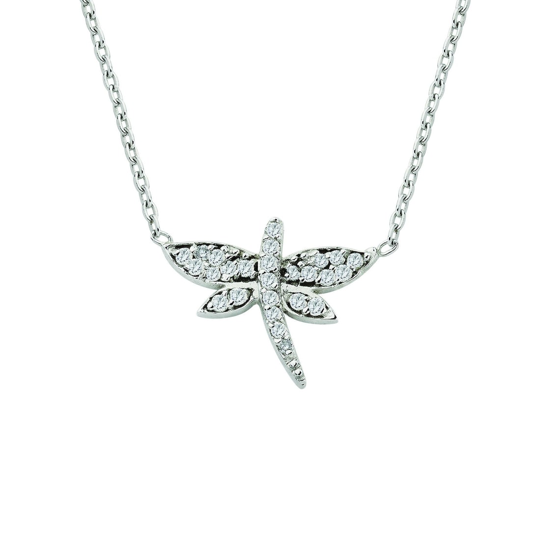 Diamond Dragonfly Necklace in 18K Gold White Gold Dragonfly - Etsy