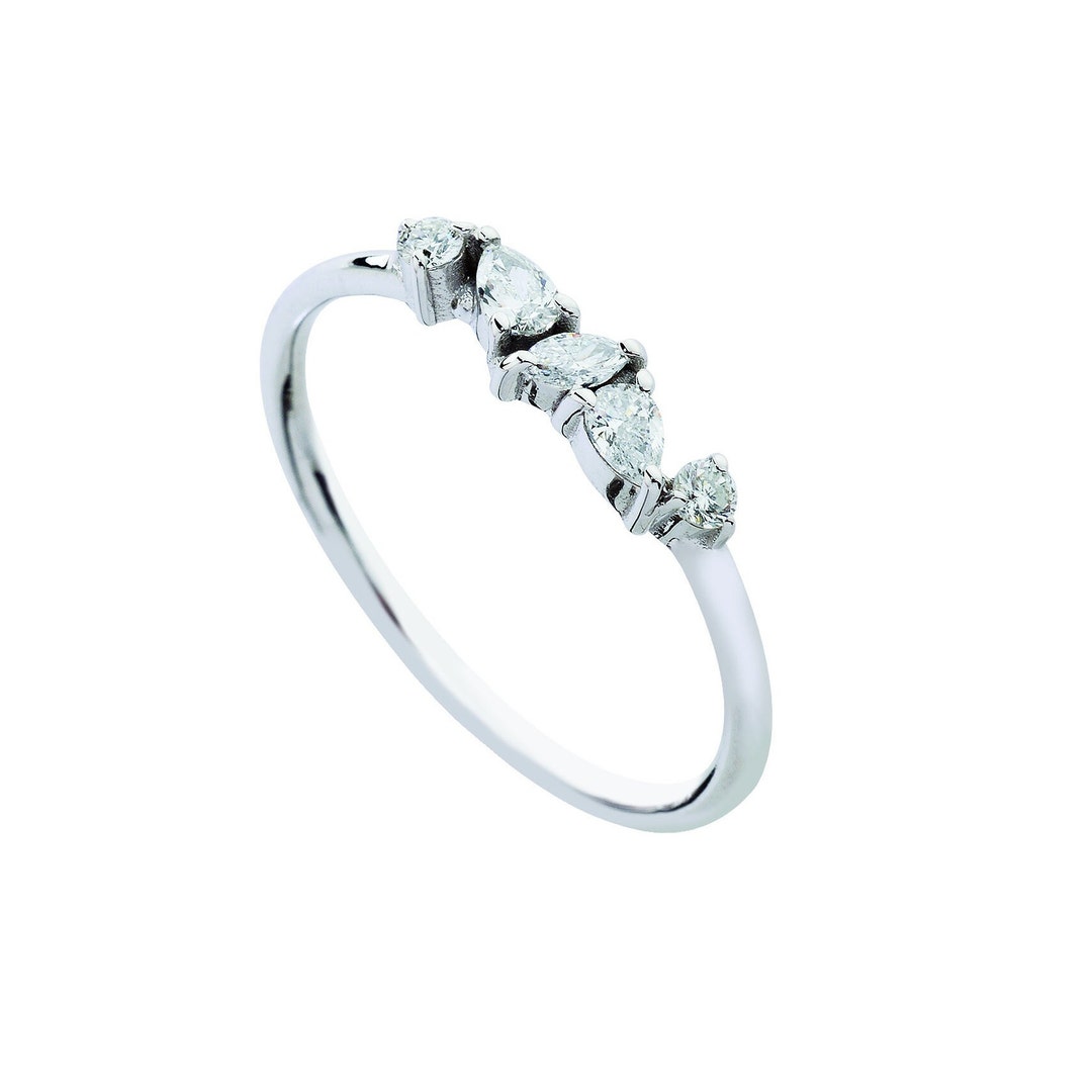Multistone Zierliche Diamant Verlobungsring Gold Multi-Stein - Etsy.de