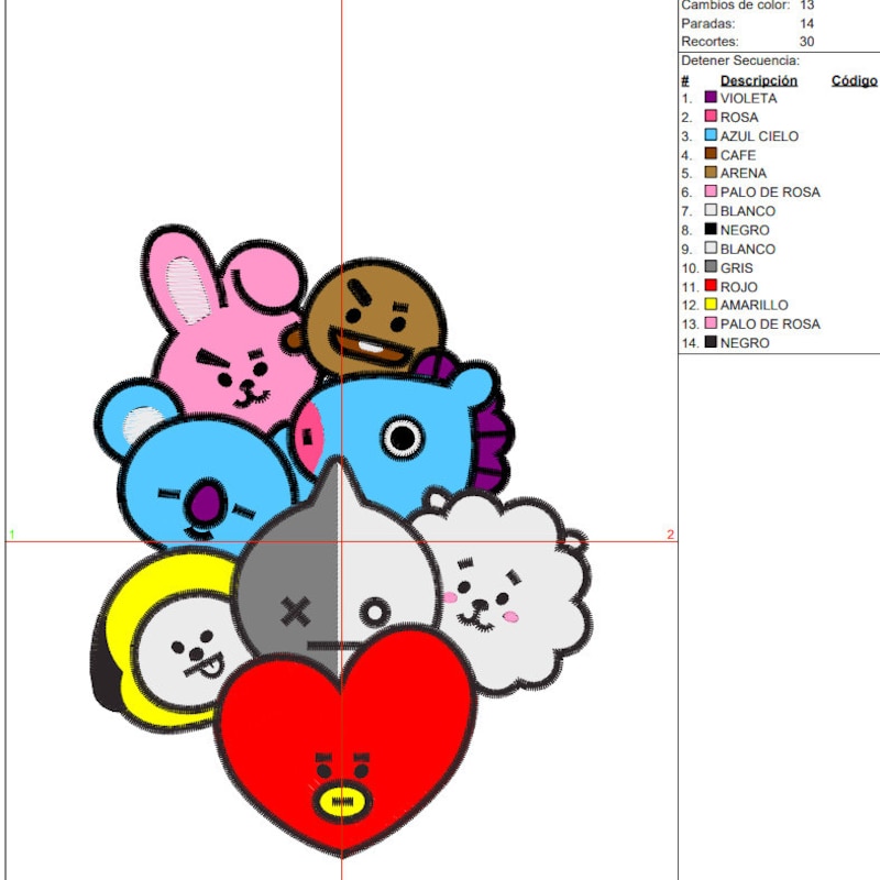 Bts Embroidery - Etsy