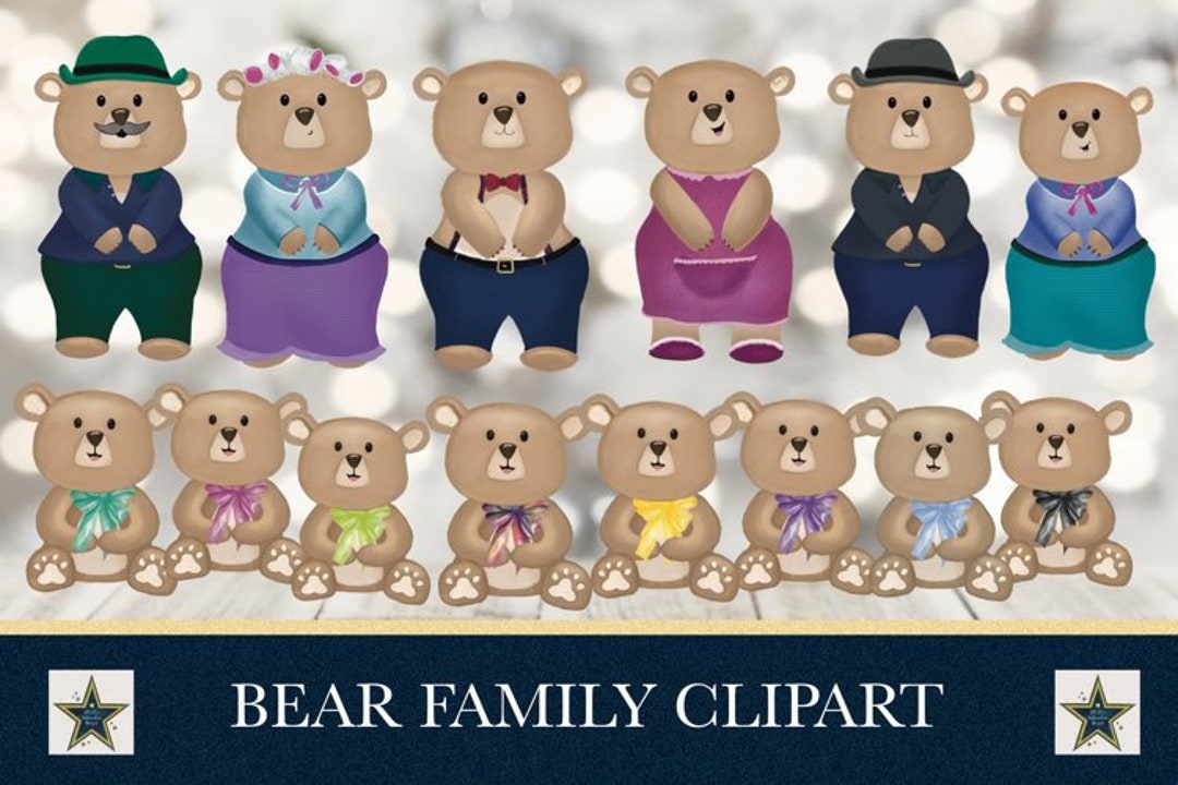 Bear Family Clip Art Set/ for Sublimation & Print/ PNG - Etsy Australia