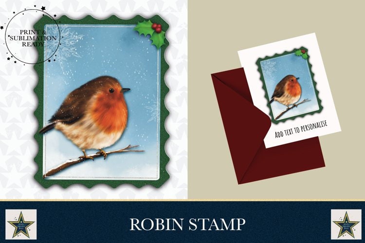 Robin Stamp/ for Sublimation & Print/ PNG - Etsy
