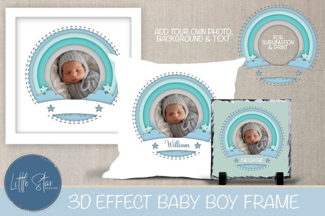 Paper Cut Effect Nursery New Born Frame / for Sublimation & Print/ PNG ...