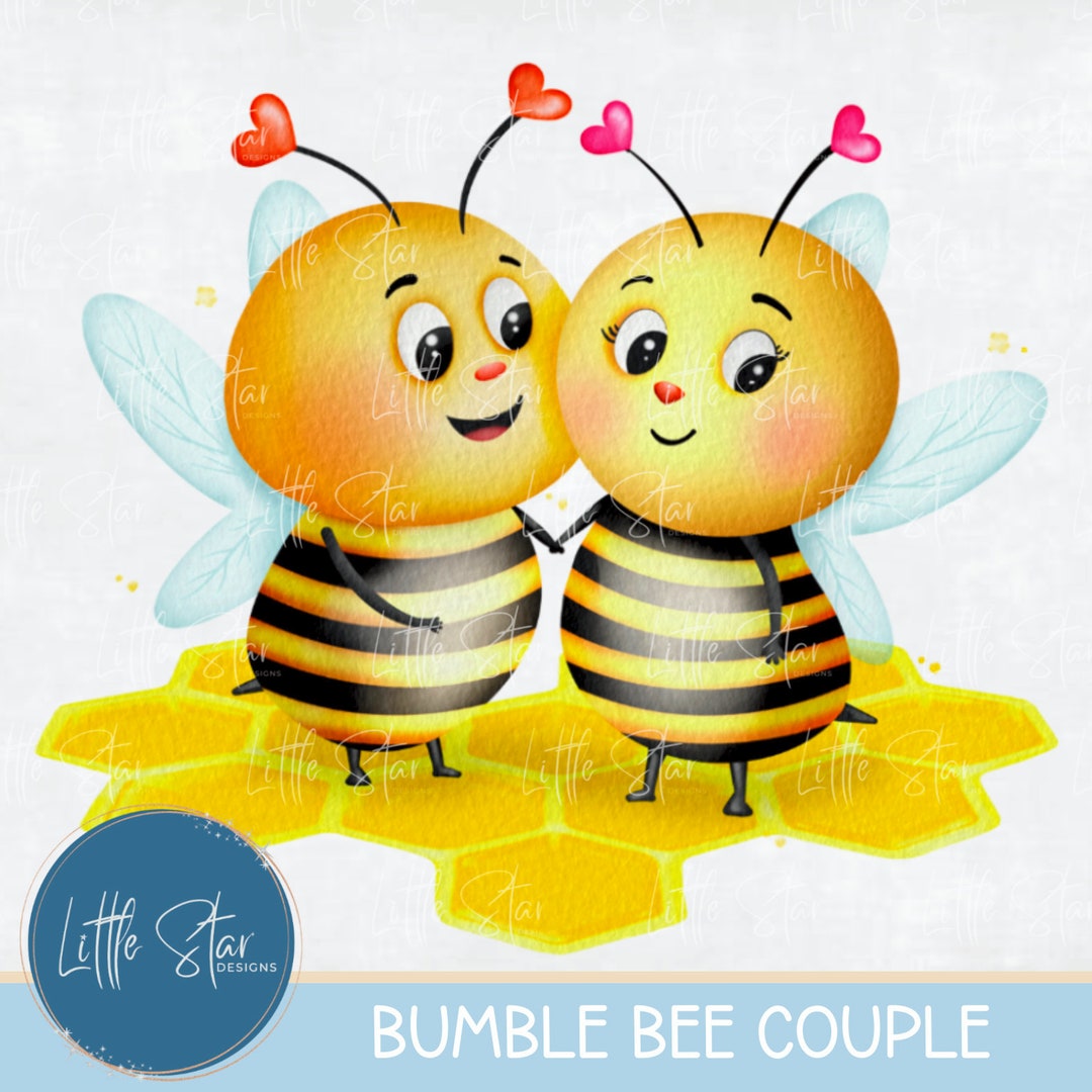 Cute Bumble Bee Couple Clipart/ Valentines Bee/ for Sublimation & Print ...