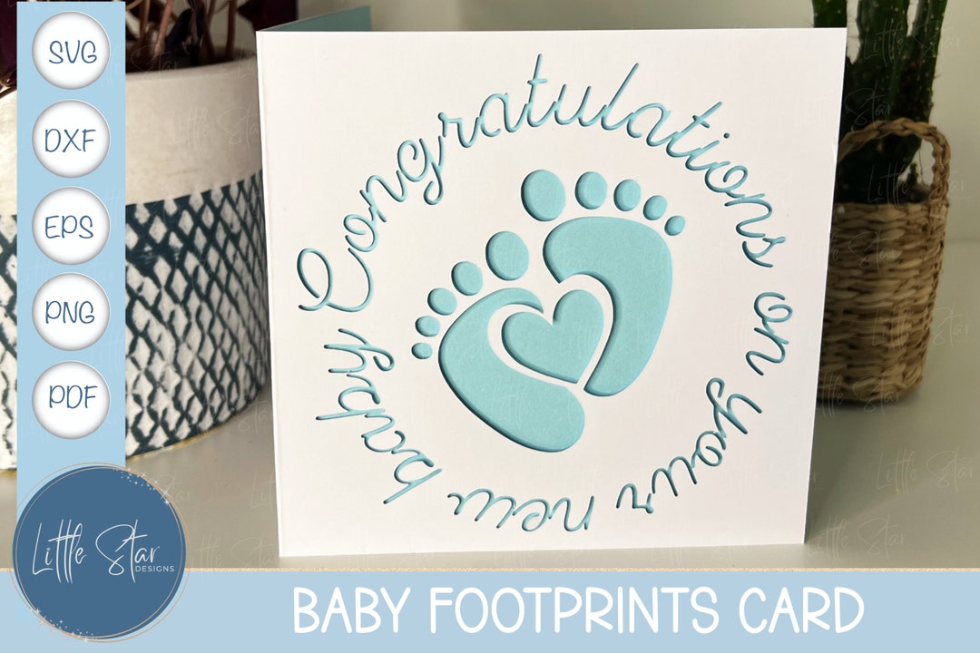 Newborn Baby Card SVG/ Papercut New Baby Card/ for Cutting/ SVG, Eps ...