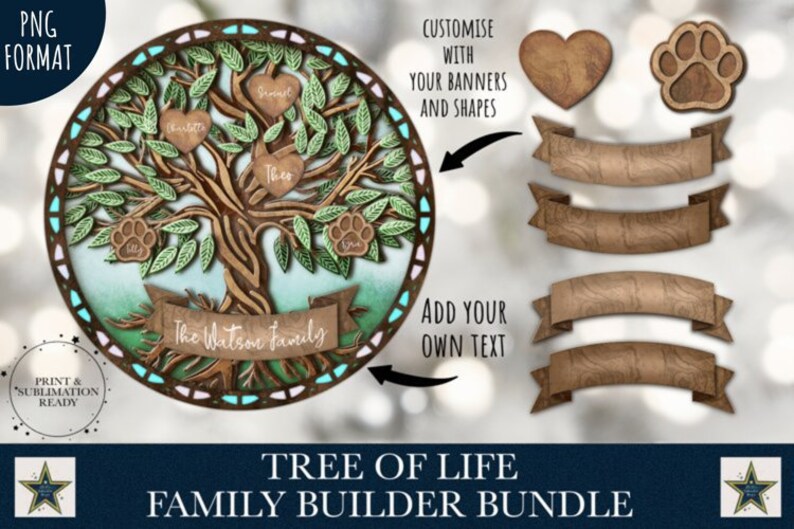 Family Tree of Life Clip Art Set/ for Sublimation & Print/ PNG - Etsy