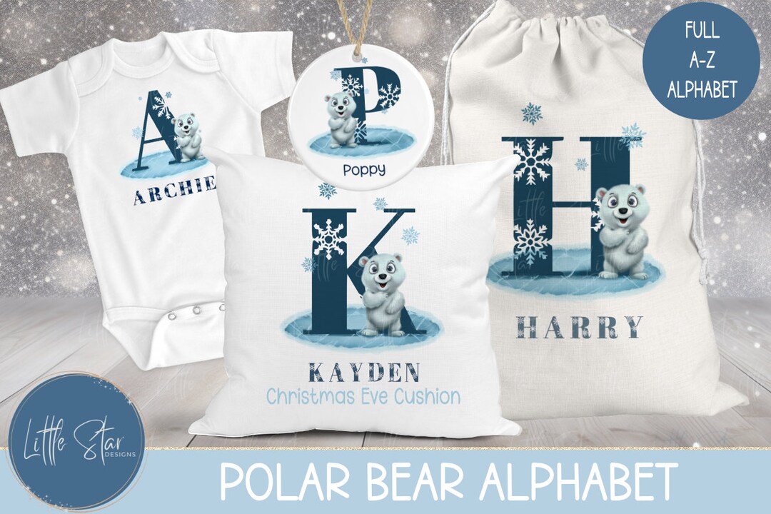 Polar Bear Alphabet/ Christmas Alphabet/ for Sublimation & - Etsy