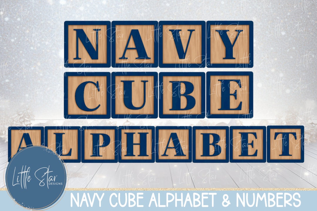 Navy Christmas Alphabet/ Wooden Blocks / Set of 26/ for Sublimation ...