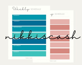Modern Weekly Schedule Printable - Etsy