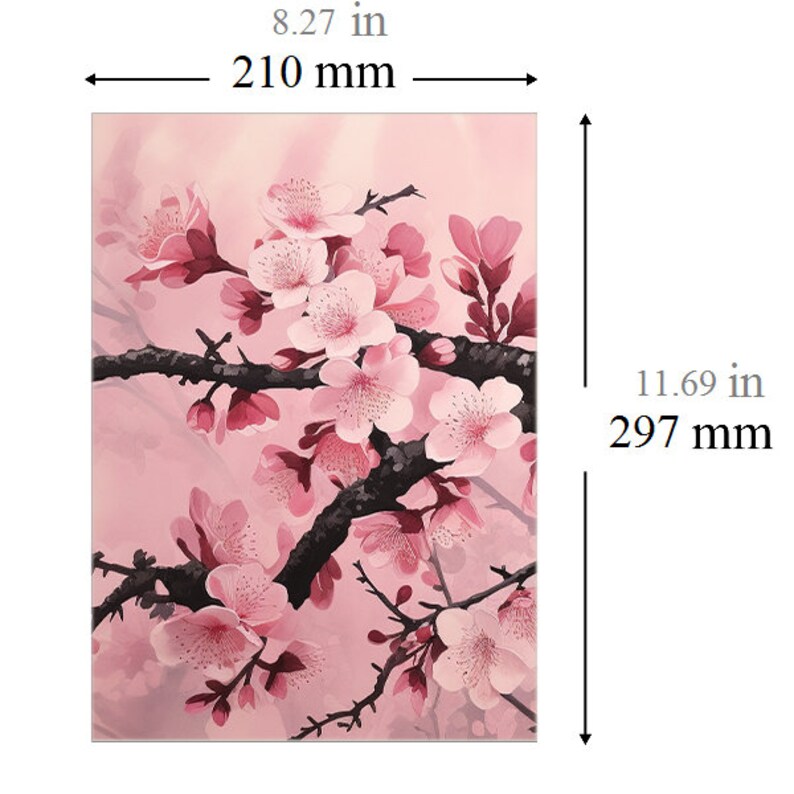 Japanese Set of 3 Posters, Pink Cherry Blossom, Japanese Art Print ...