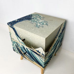 Retro Bedside Cabinet Upcycled Night Stand Modern Bedroom Furniture ...