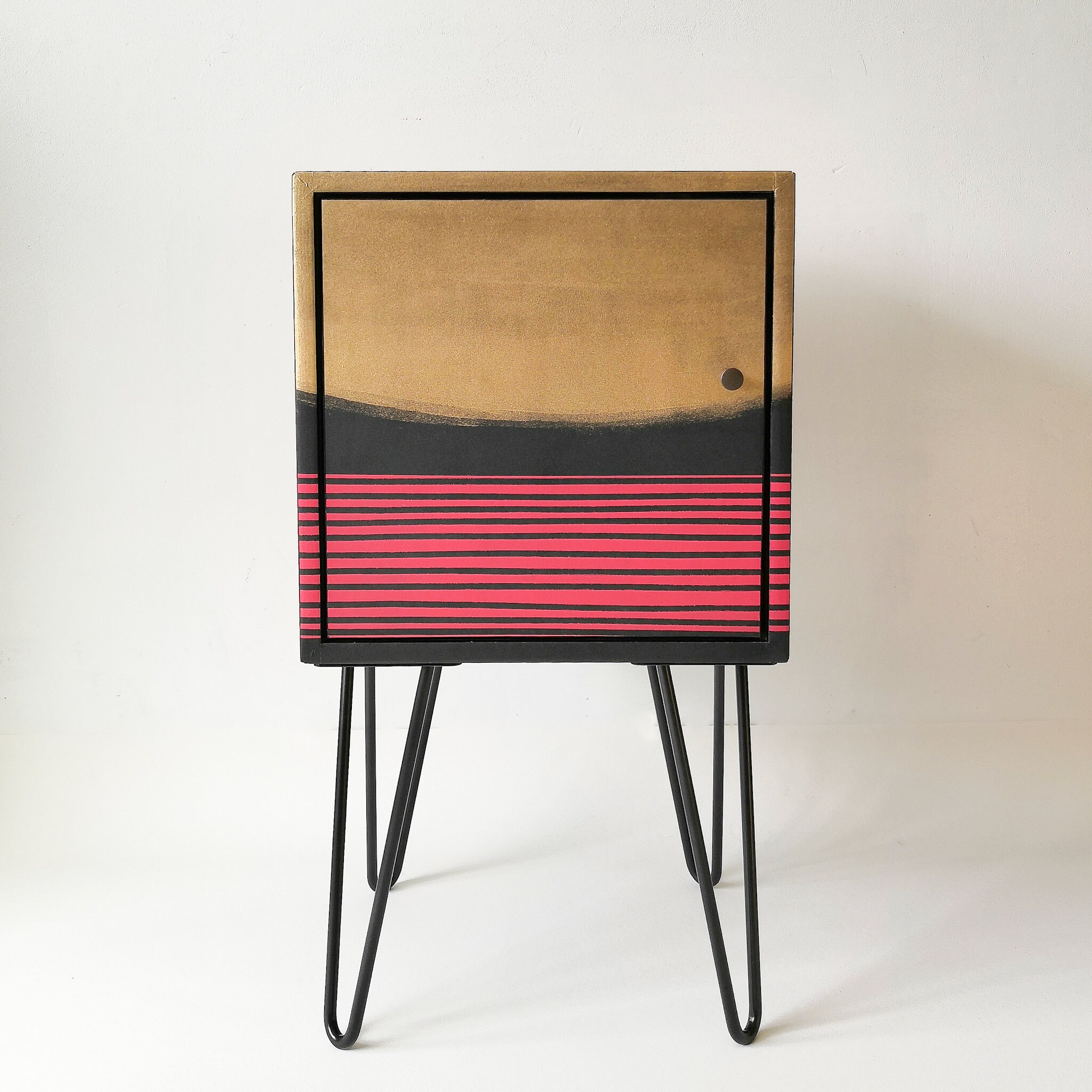 Vintage Bedside Cabinet Cabinet Retro Furniture Hand Painted Furniture ...