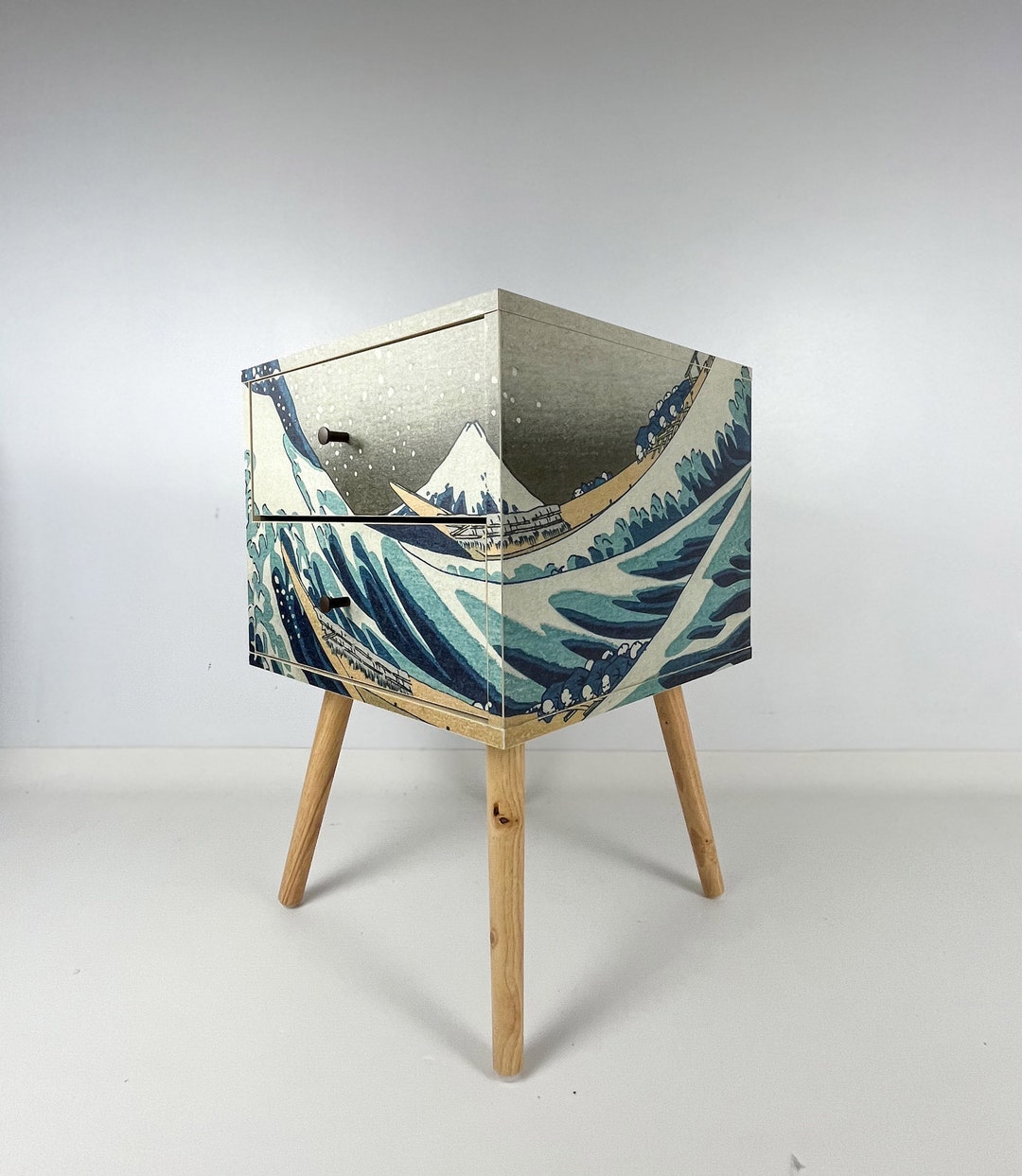 Retro Bedside Cabinet Upcycled Night Stand Modern Bedroom Furniture ...