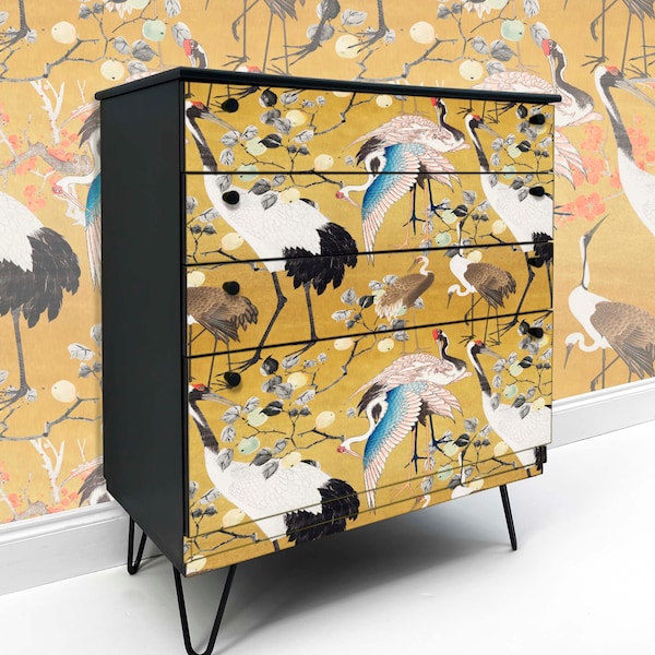 Retro Bedside Cabinet Upcycled Night Stand Modern Bedroom Furniture ...