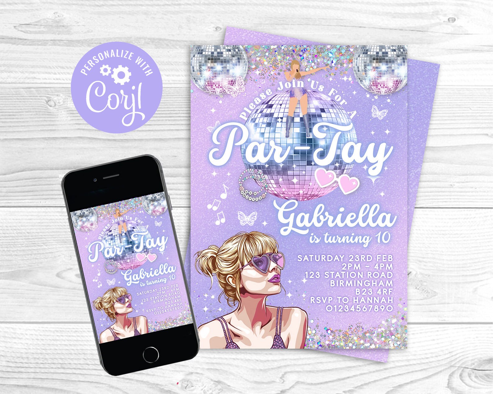 Editable Birthday Party Invitation, Eras Party Invite, Eras Birthday ...