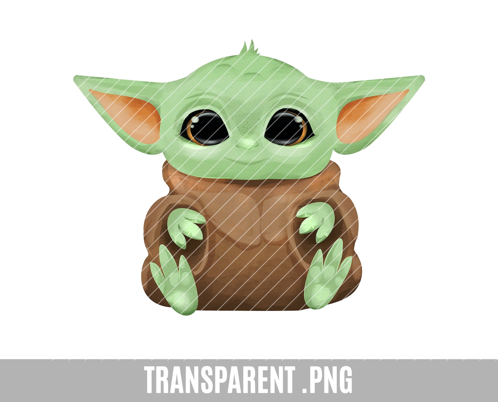 Baby Yoda Clip Art, Transparent Png, Baby Yoda, Cute Alien, Craft Project, Mandalorian, Love You ...