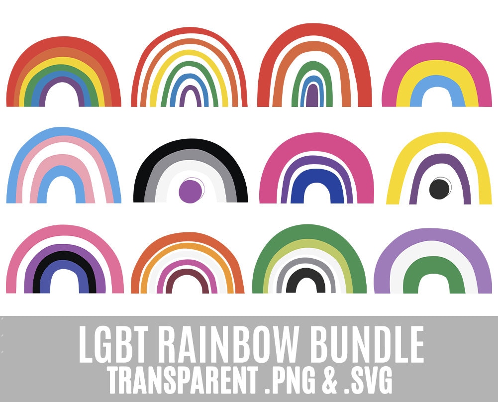 LGBTQ Rainbow Svg Pride Svg Inclusive Rainbows Svg LGBT - Etsy
