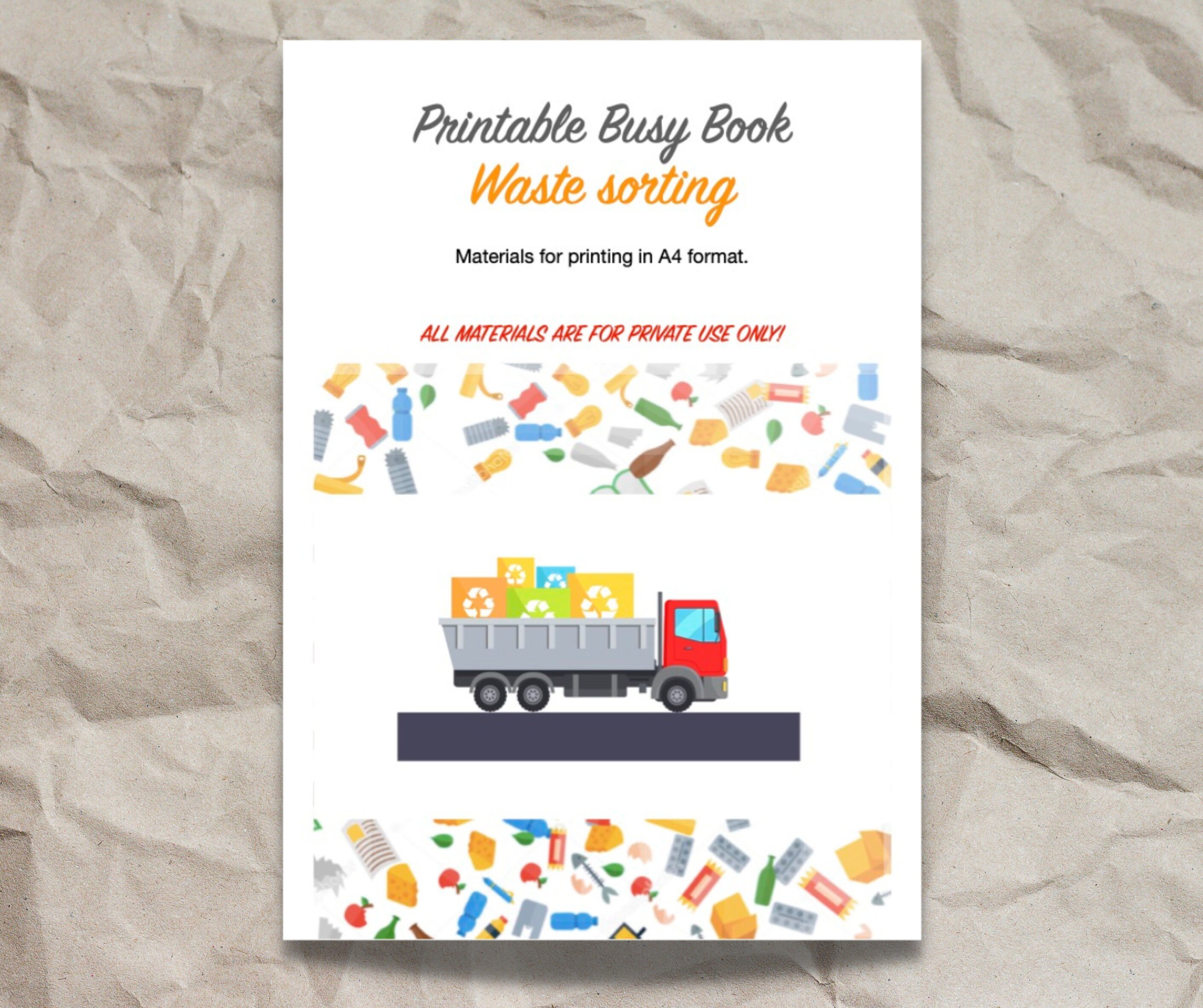 Printable Book / Waste Sorting / Preschool / Homeschool - Etsy