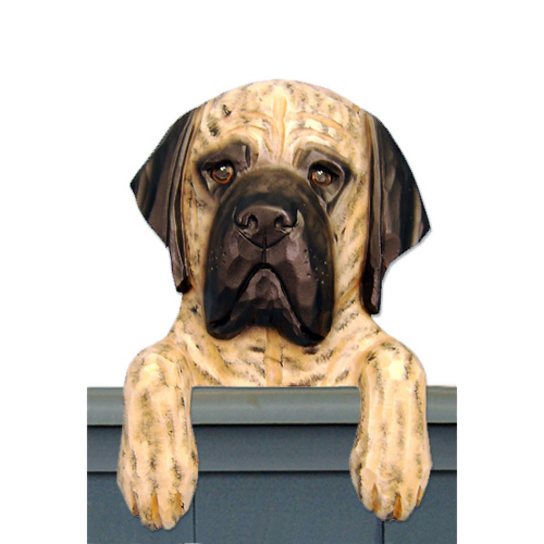 Wood Carved Mastiff Dog Custom Dog Sign, English Mastiff Dog Gift ...