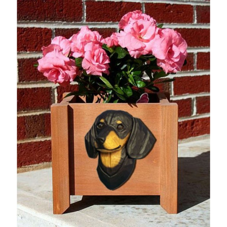 Handmade Dachshund Dog Planter Box, Dachshund Dog Gift, Outdoor Planter ...