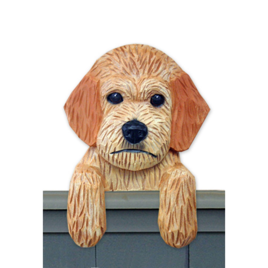Wood Carved Goldendoodle Dog Door Topper, Goldendoodle Dog Gift ...