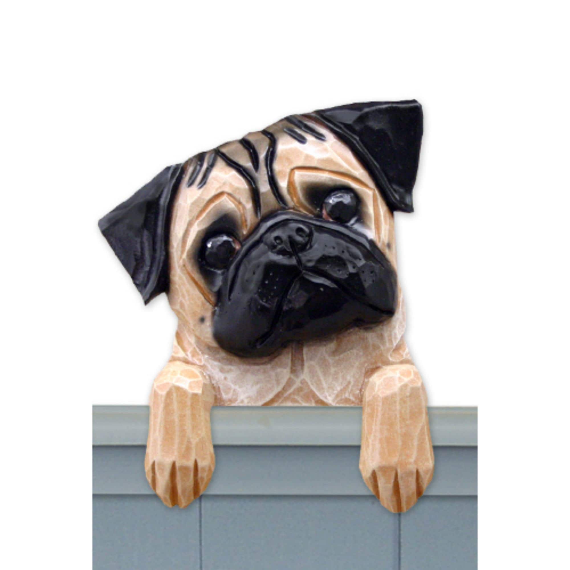 Wood Carved Pug Dog Custom Dog Sign, Pug Dog Gift, Pug Dog Memorial ...
