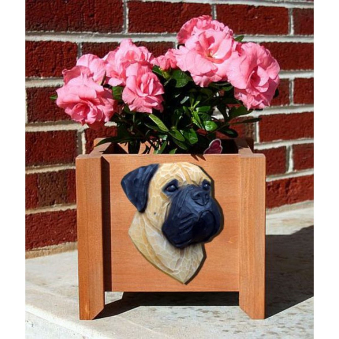 Handmade Bullmastiff Dog Planter Box, Mastiff Dog Gift, Mastiff Gifts ...