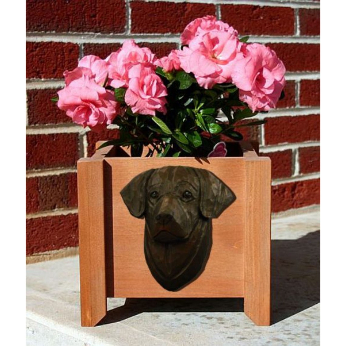 Handmade Labrador Retriever Dog Planter Box, Lab Dog Gift, Outdoor ...