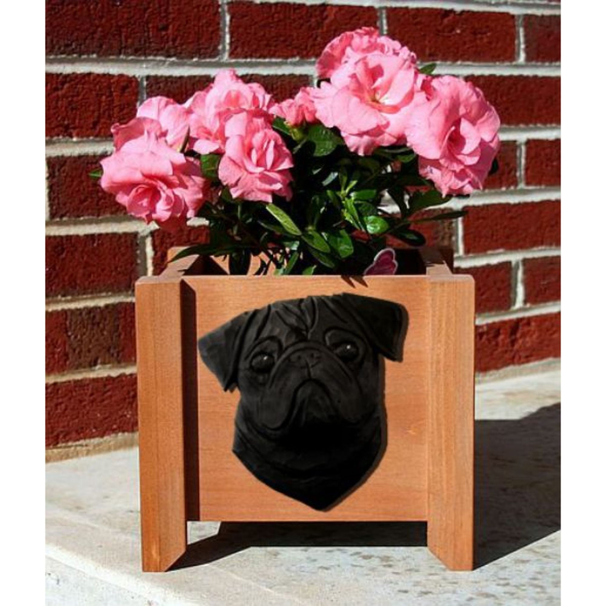 Handmade Pug Dog Planter Box, Pug Gifts, Outdoor Planter, Indoor ...