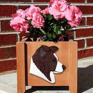 Handmade Border Collie Dog Planter Box, Border Collie Dog Gift, Planter ...