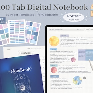 12 Tab Hyperlinked Digital Notebook Dot Grid Blank Lined - Etsy