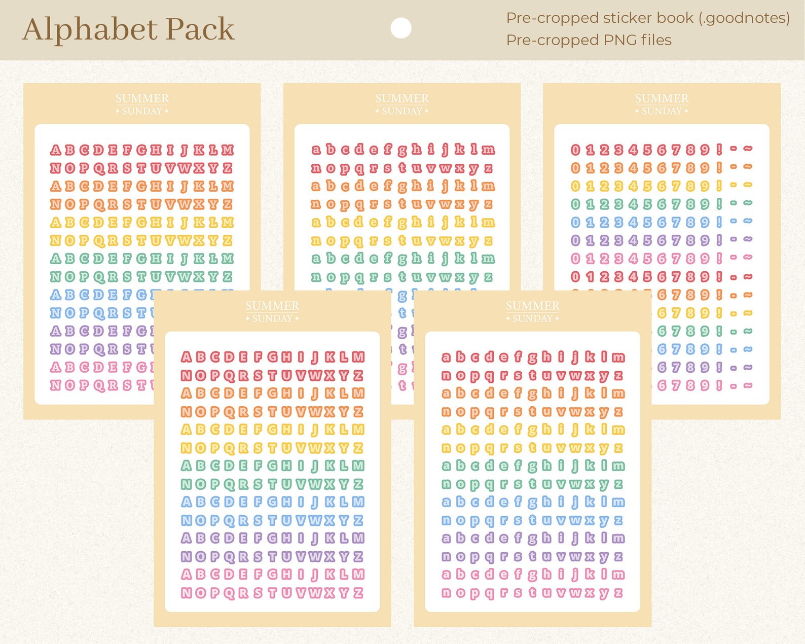 Digital Alphabet Stickers PNG Pre-cropped for Goodnotes - Etsy