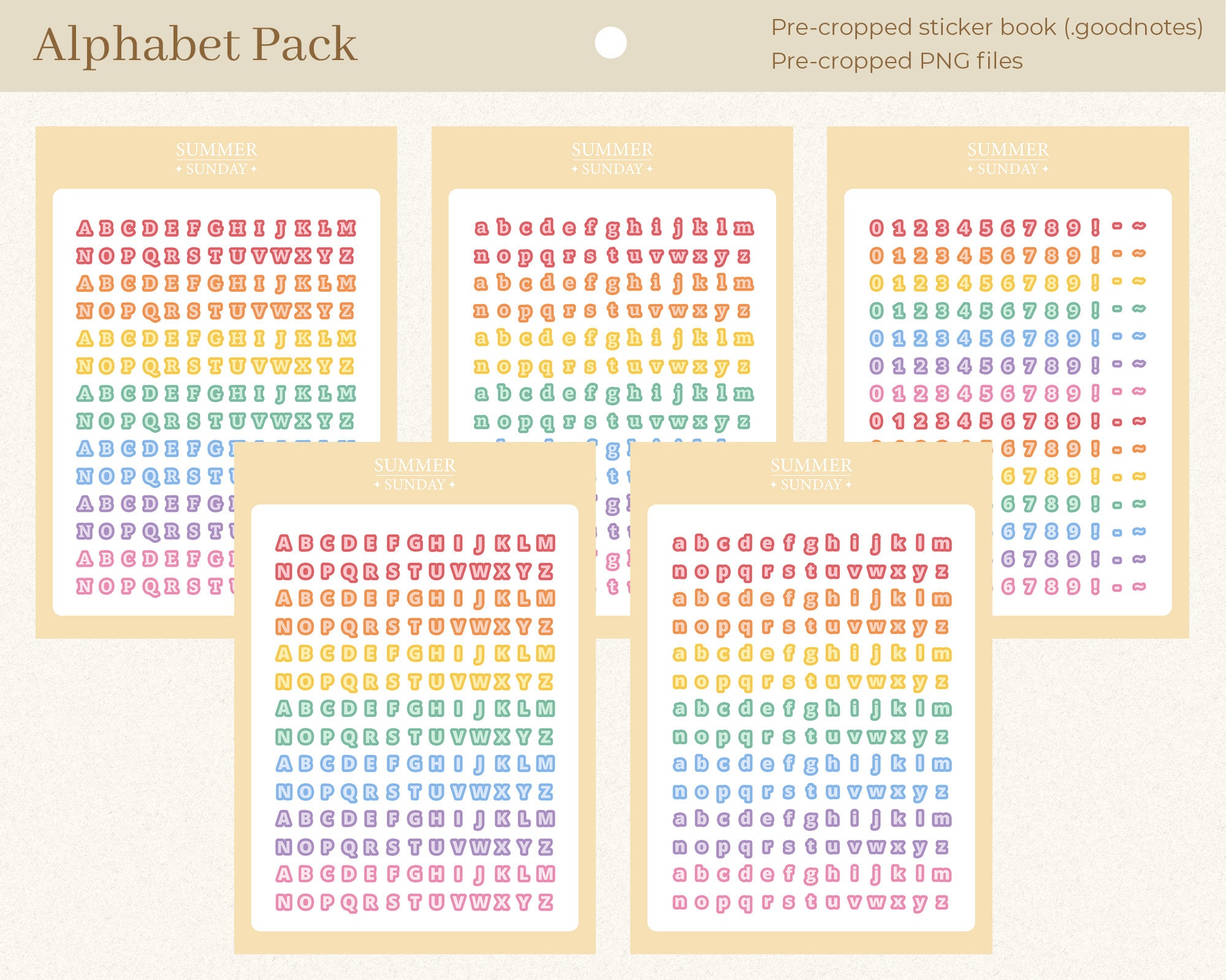 Digital Alphabet Stickers PNG Pre-cropped for Goodnotes - Etsy