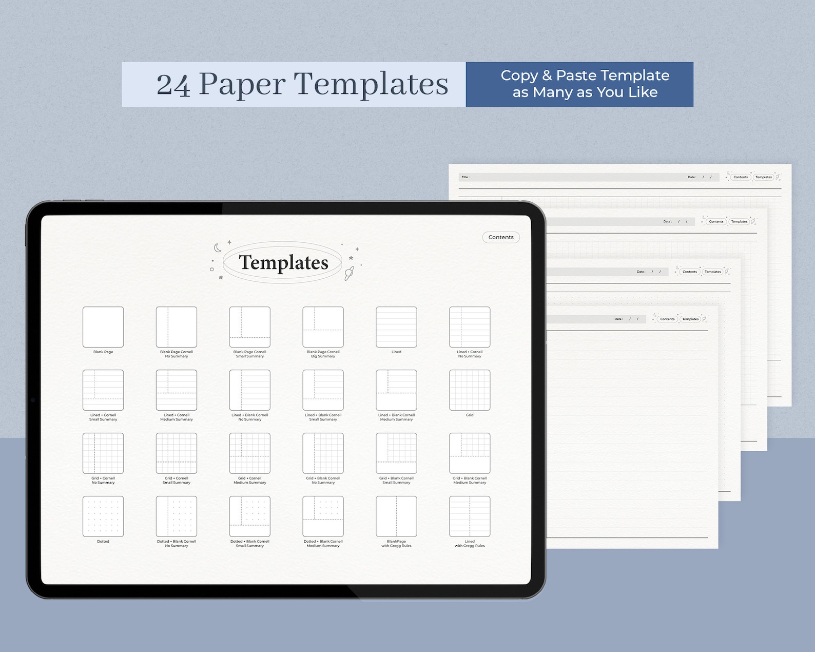 100 Tab Hyperlinked Digital Notebook Landscape dot Grid - Etsy